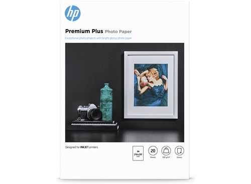Papel fotográfico brillante HP Premium Plus - 20 hojas/A4/210 x 297 mm - HP Store España