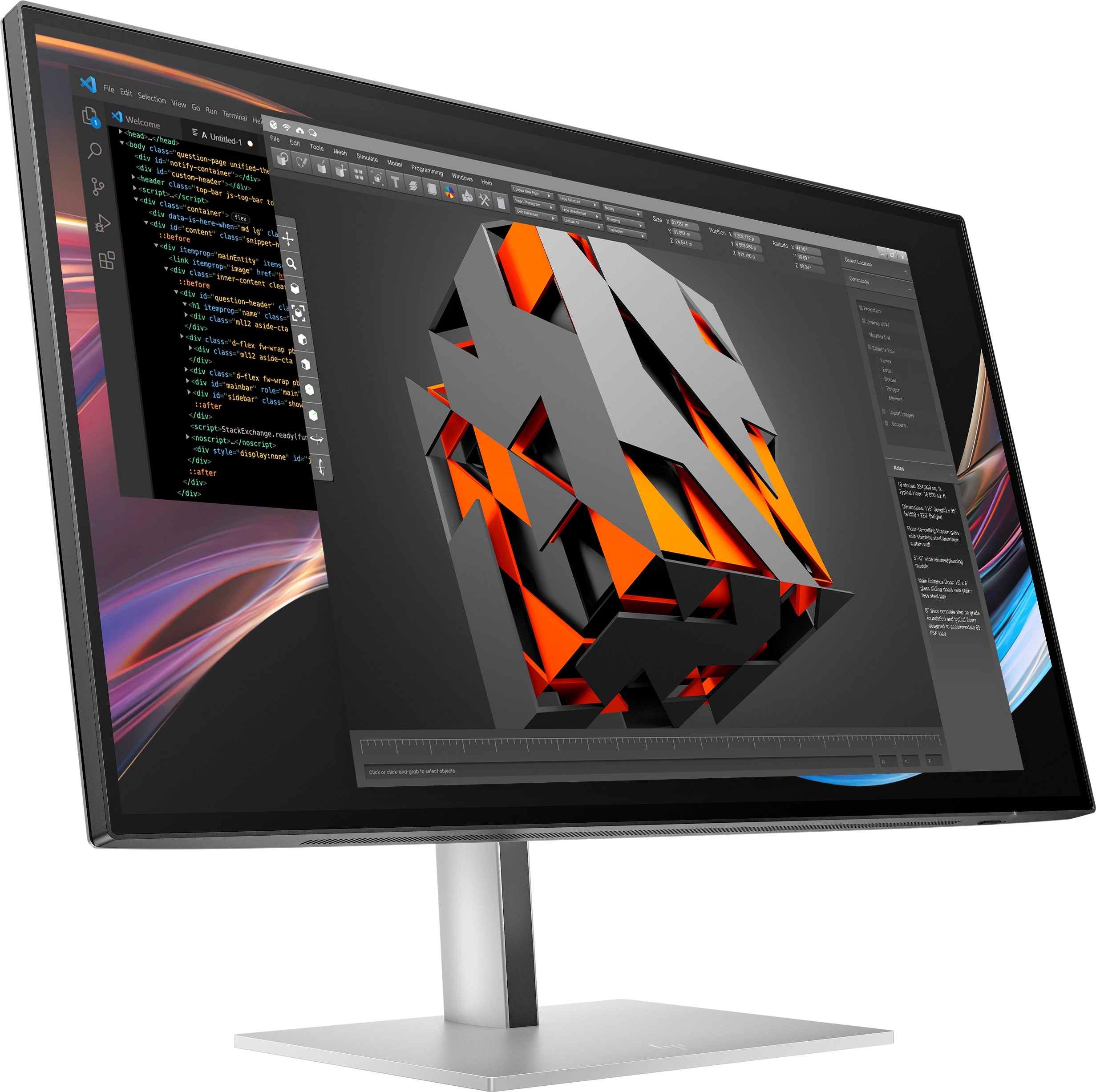 HP Monitor HP 7 Pro 27'' - 4K UHD, Regolazione in Altezza e Pivot, 60 ...