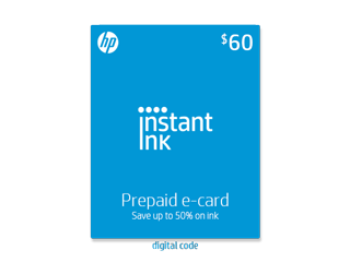 HP Instant Ink Prepaid eCode ($60), 6ZB44AN